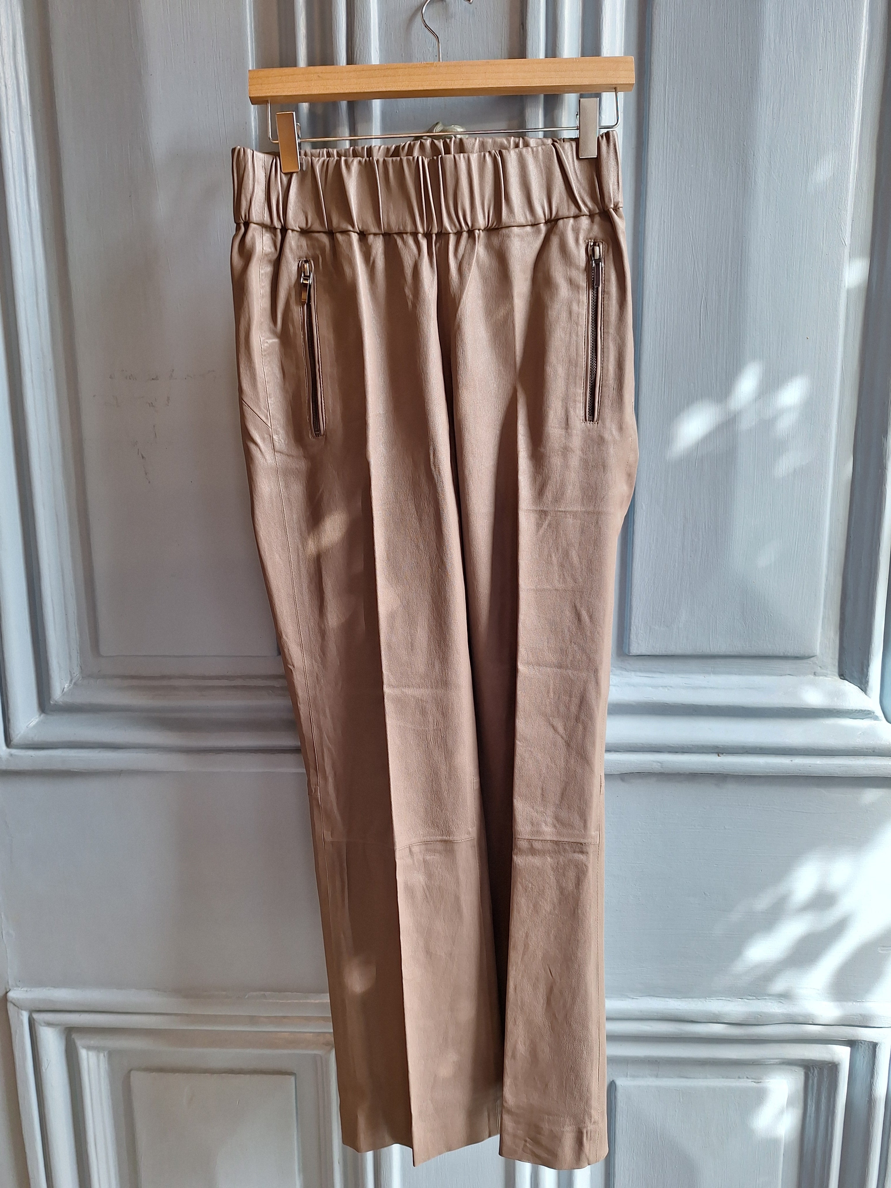 Gustav Doa 7/8 Flare Leather Pants Animal Fur – Kimono