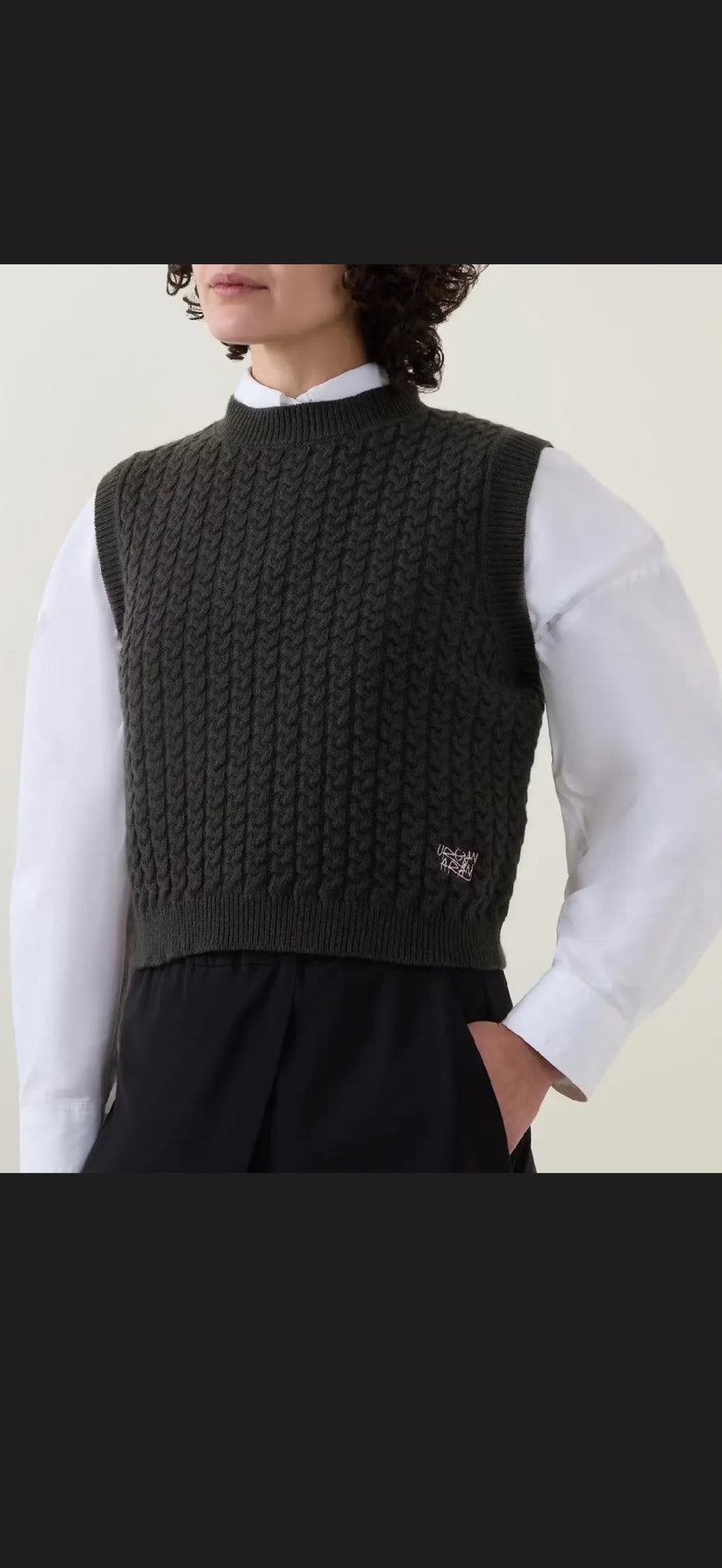 Urban Aran Green Fine Merino Wool Cable Knit Tank Top – Kimono