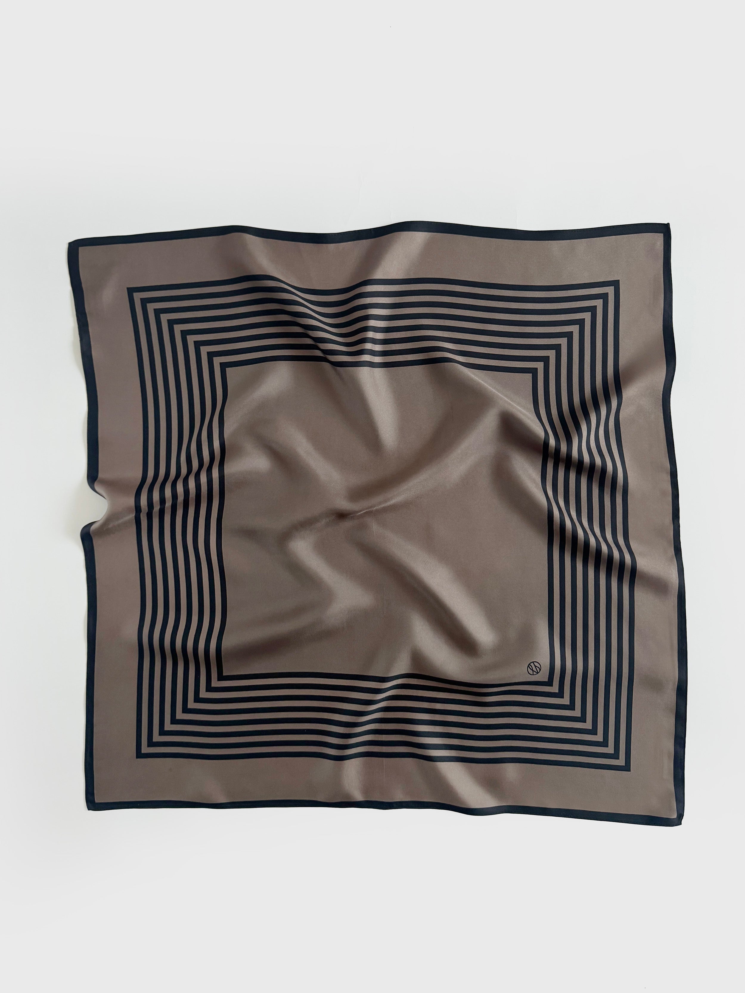 Lescarf Striped Scarf Taupe Black – Kimono