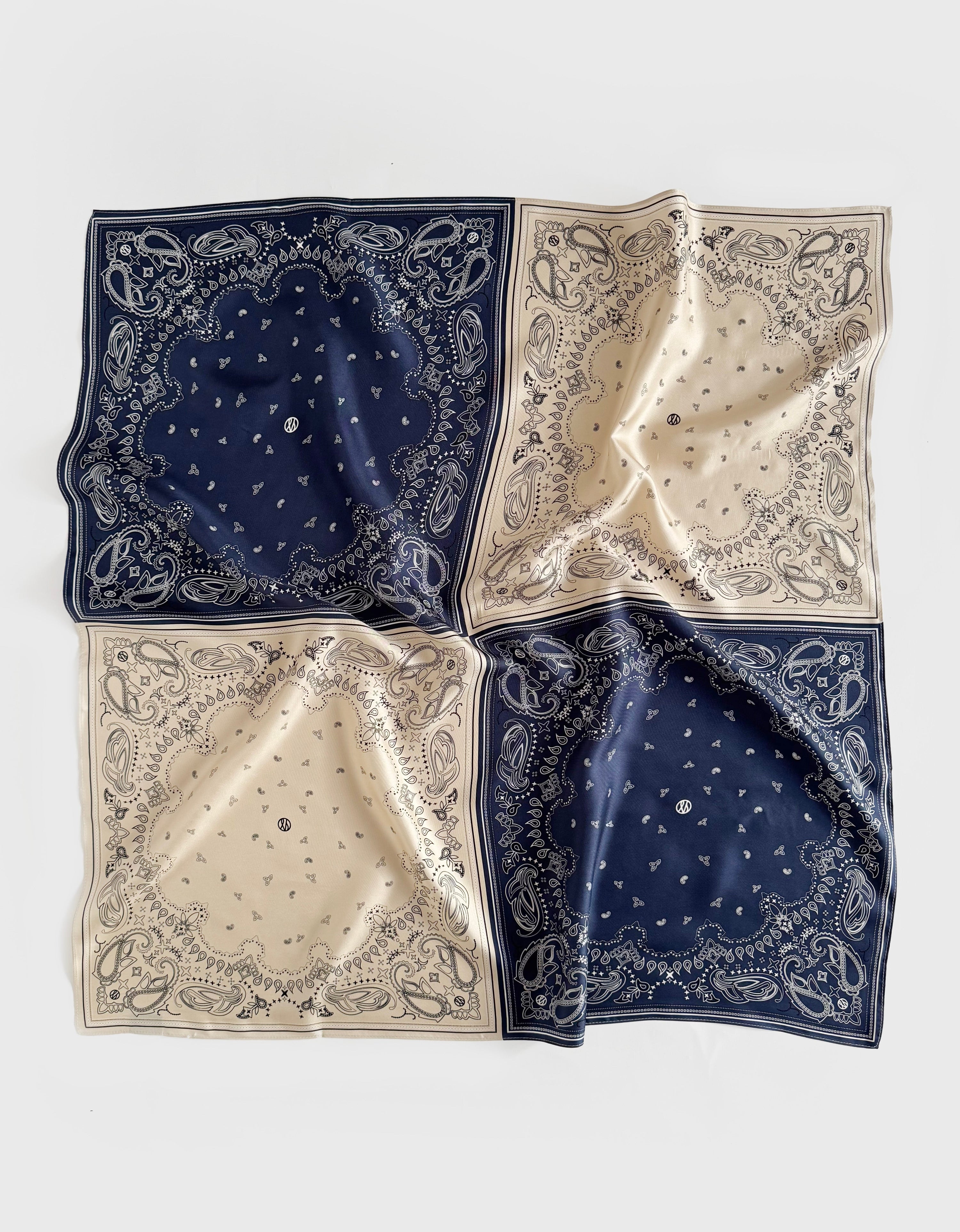 Lescarf Paisley quartet Navy Sand Scarf – Kimono